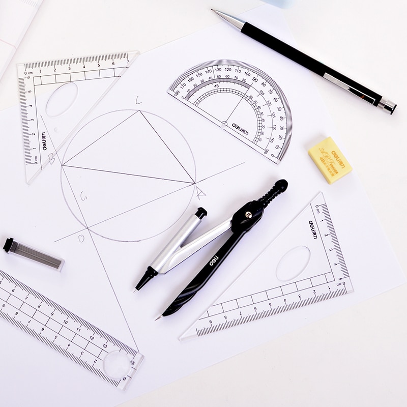 Deli Math Set Opstellen Set Kompas Cirkel Tekening... – Grandado
