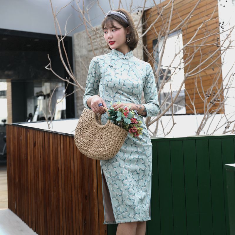 Vintage Handmade Buttons Dress Chinese Style Print... – Vicedeal