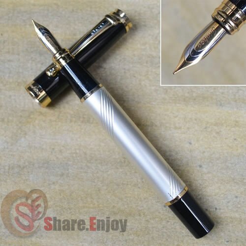 JINHAO 500 MILK WHITE AND GOLDEN MEDIUM NIB FOUNTA... – Grandado