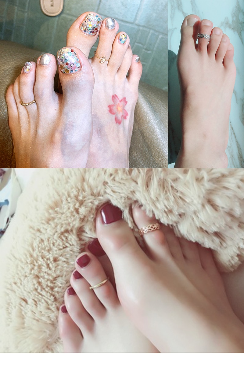 8PCS Tail Foot Ring Adjustable Open Toe Rings Set ... – Grandado