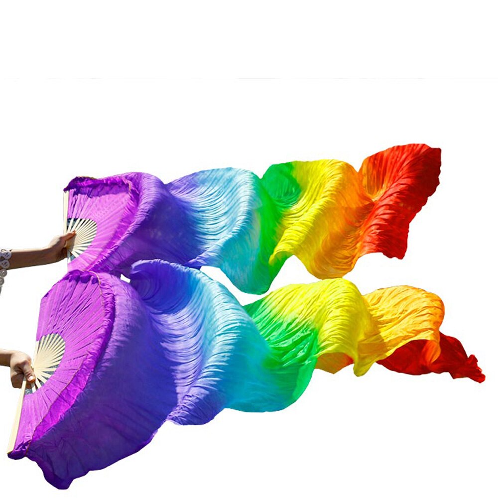 Silk Belly Dance Fans Handmade Bamboo Ribs Dance P... – Grandado