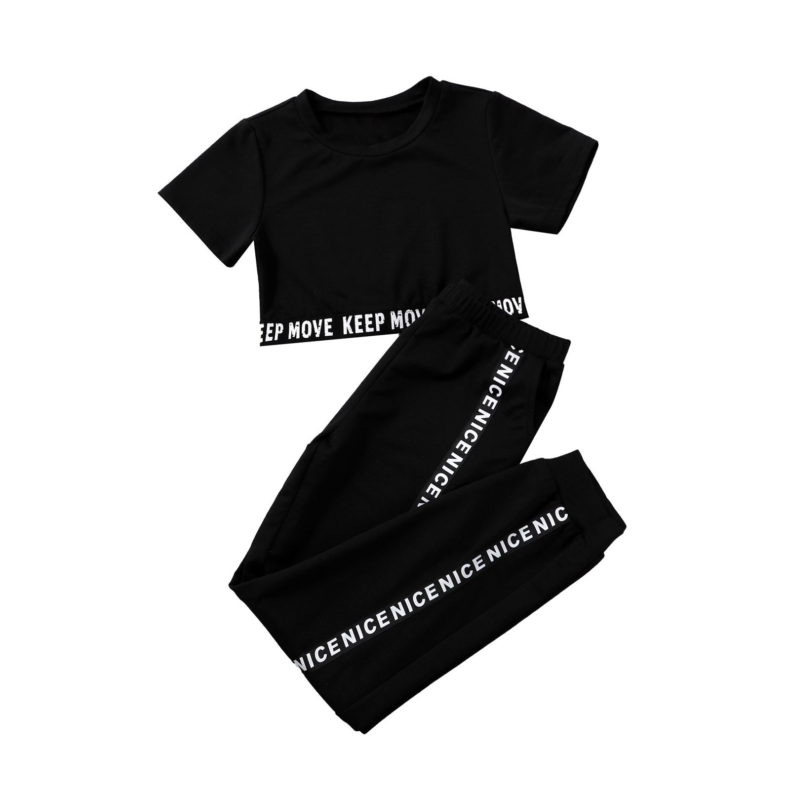 Kids Tracksuit Girls Sports Sets Sportwear Letter ... – Grandado