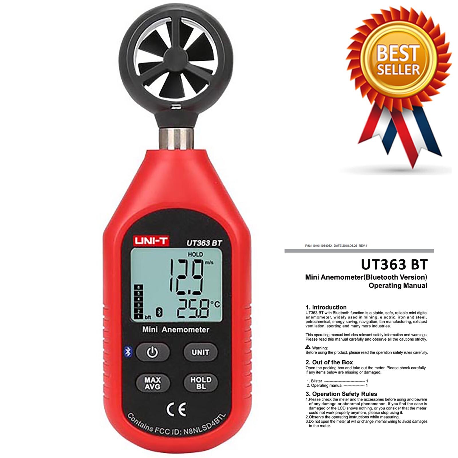 UNI-T UT363 UT363BT Mini Handheld Anemometer With ... – Vicedeal