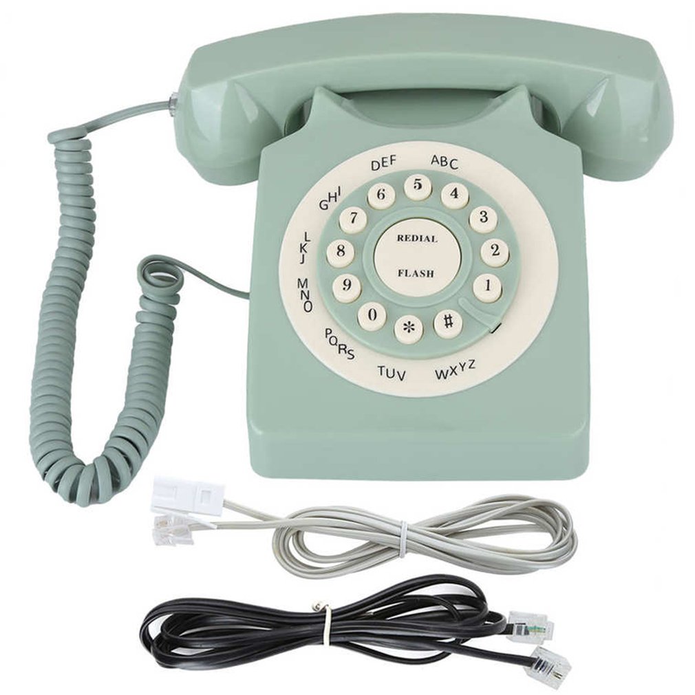 Antique European Vintag Landline Telephone Green H... – Grandado