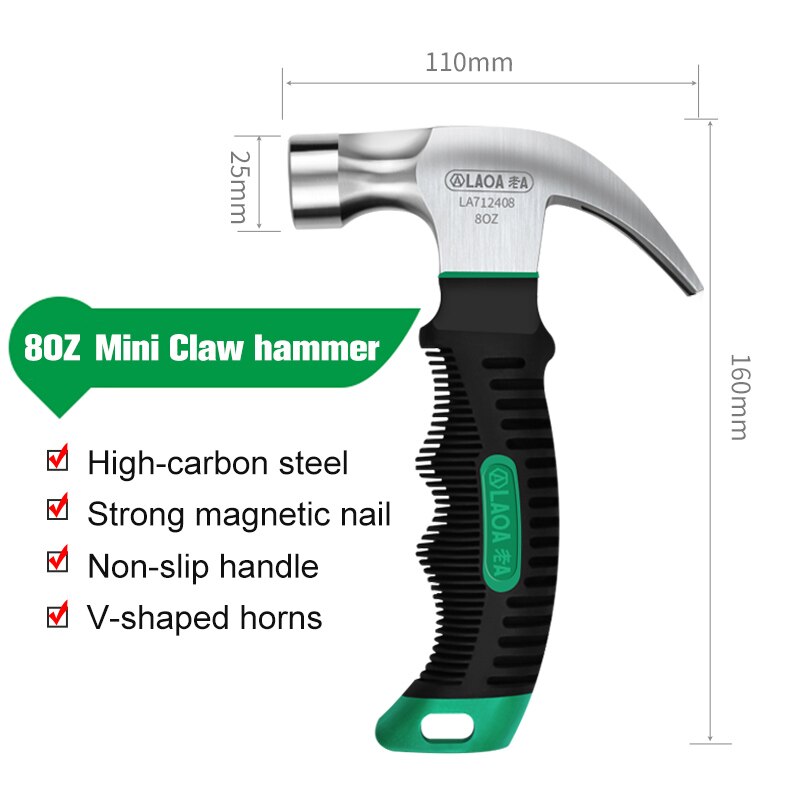 LAOA Mini Claw Hammer 8OZ Nail Hammer Tool Steel W... – Vicedeal