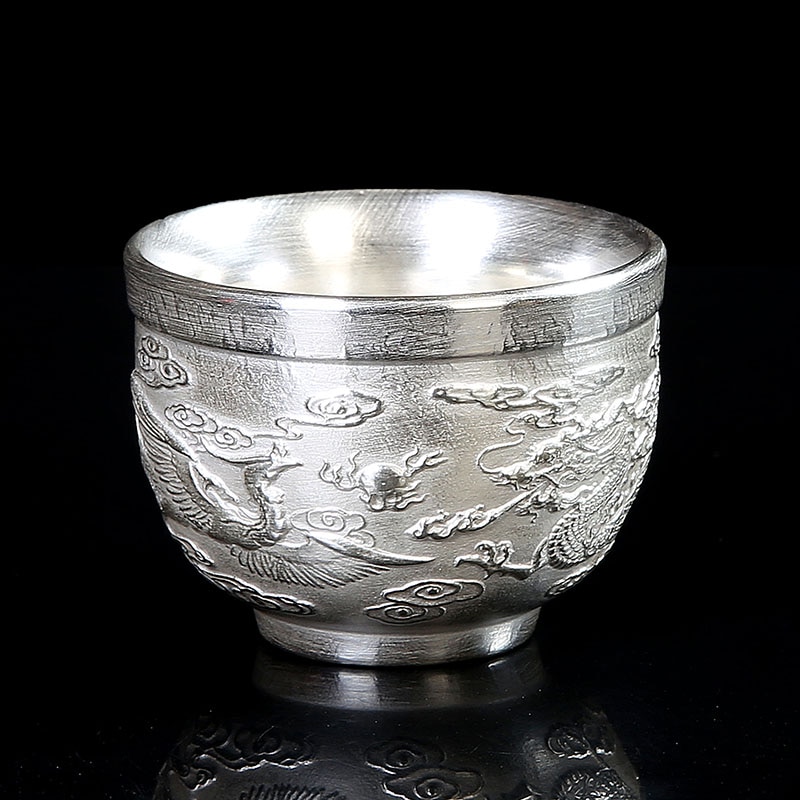 Tea Bowl 999 Silver Ceramic Tea Cup 70ml Handmade ... – Grandado