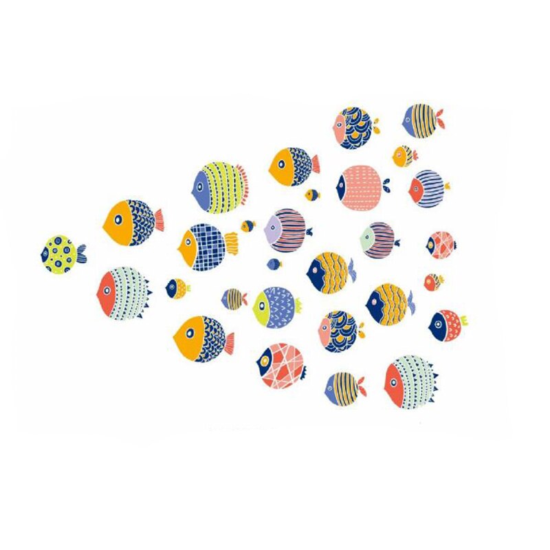 Sea Animal Colorful Ocean Fish Wall Stickers Bath ... – Grandado