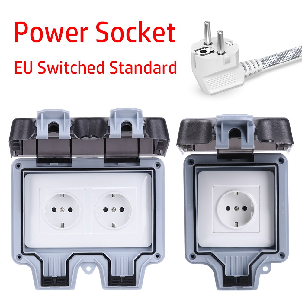 1PC IP66 Power Socket Outdoor Waterproof German EU... – Grandado