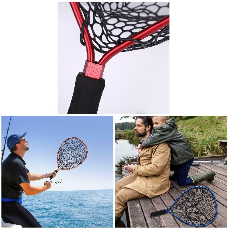 Folding Dip Net Outdoor Fishing Brail Blue Soft Ru... – Vicedeal