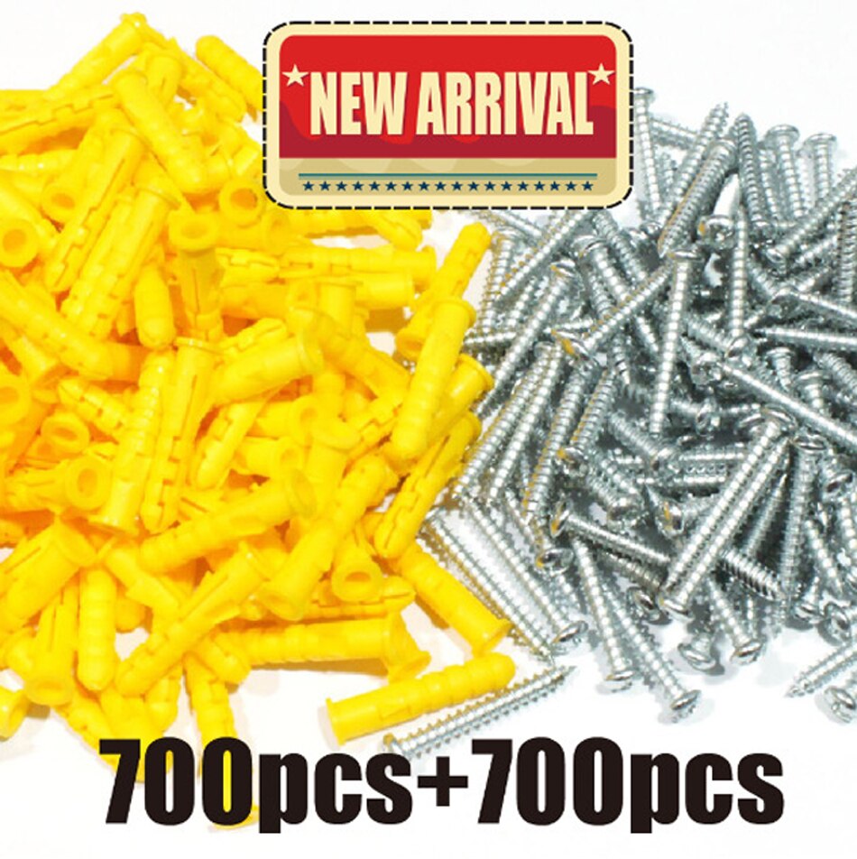 Drywall Ribbed Plastic Anchors With Screws Kit Pla... – Grandado