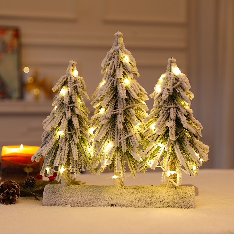 Artificial mini white luminous Christmas tree home... – Grandado