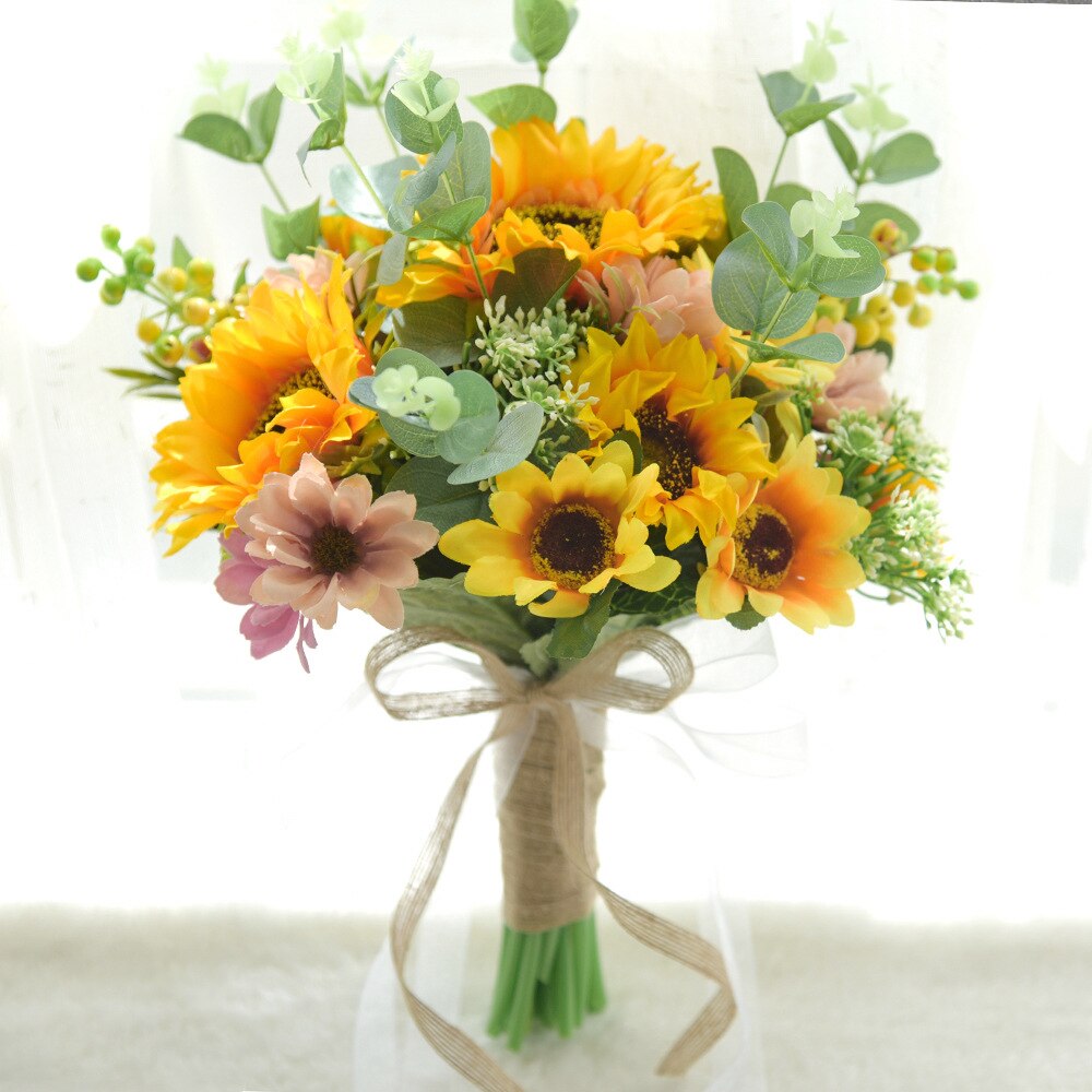 Sunflower Outdoor Photography Wedding Bouquet Wedd... – Grandado
