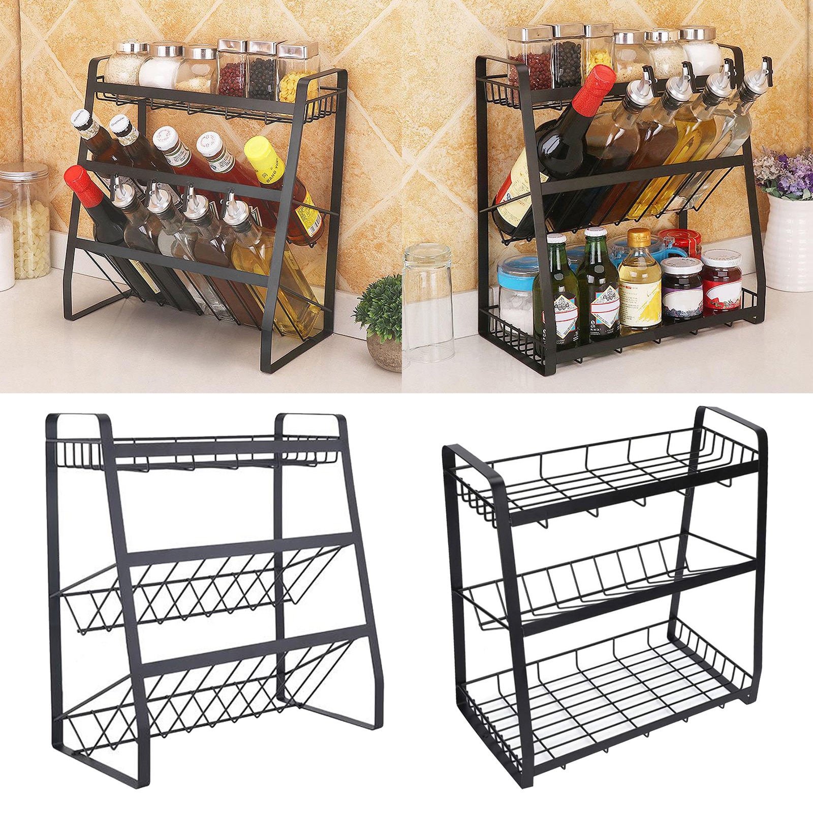 3-Tier Stainless Steel Free Standing Spice and Her... – Grandado