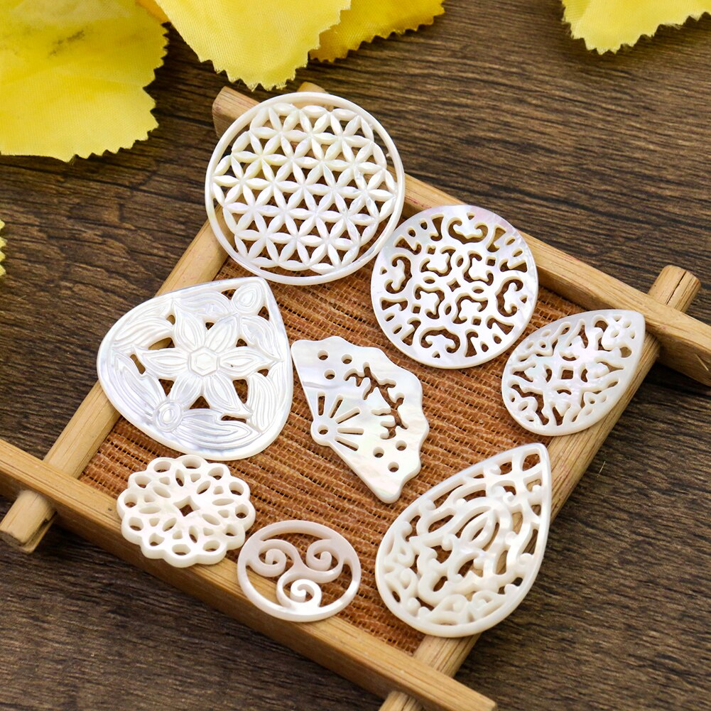 Real Shell Flower of Life Charms Mother of Pearl W... – Vicedeal