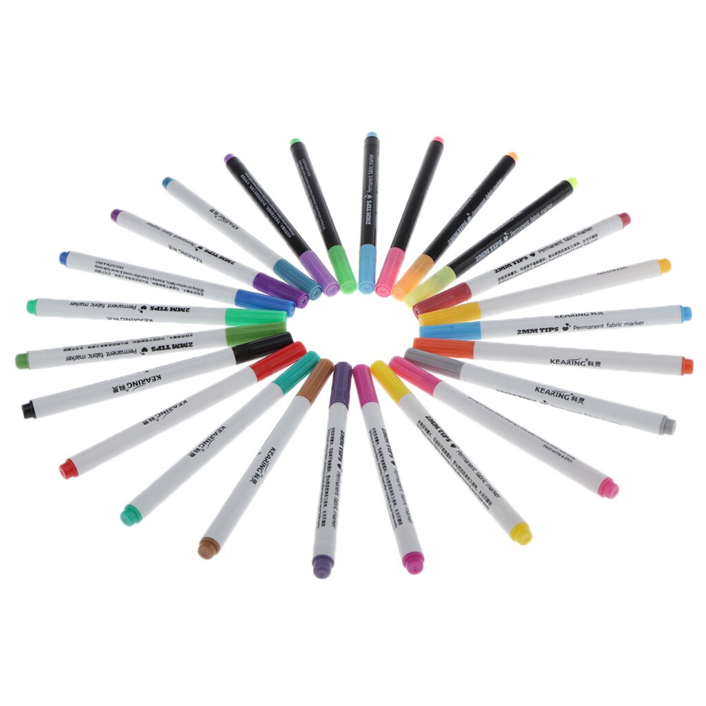 24x Textile Pens, Fabric Crayons, Textile Markers,... – Grandado