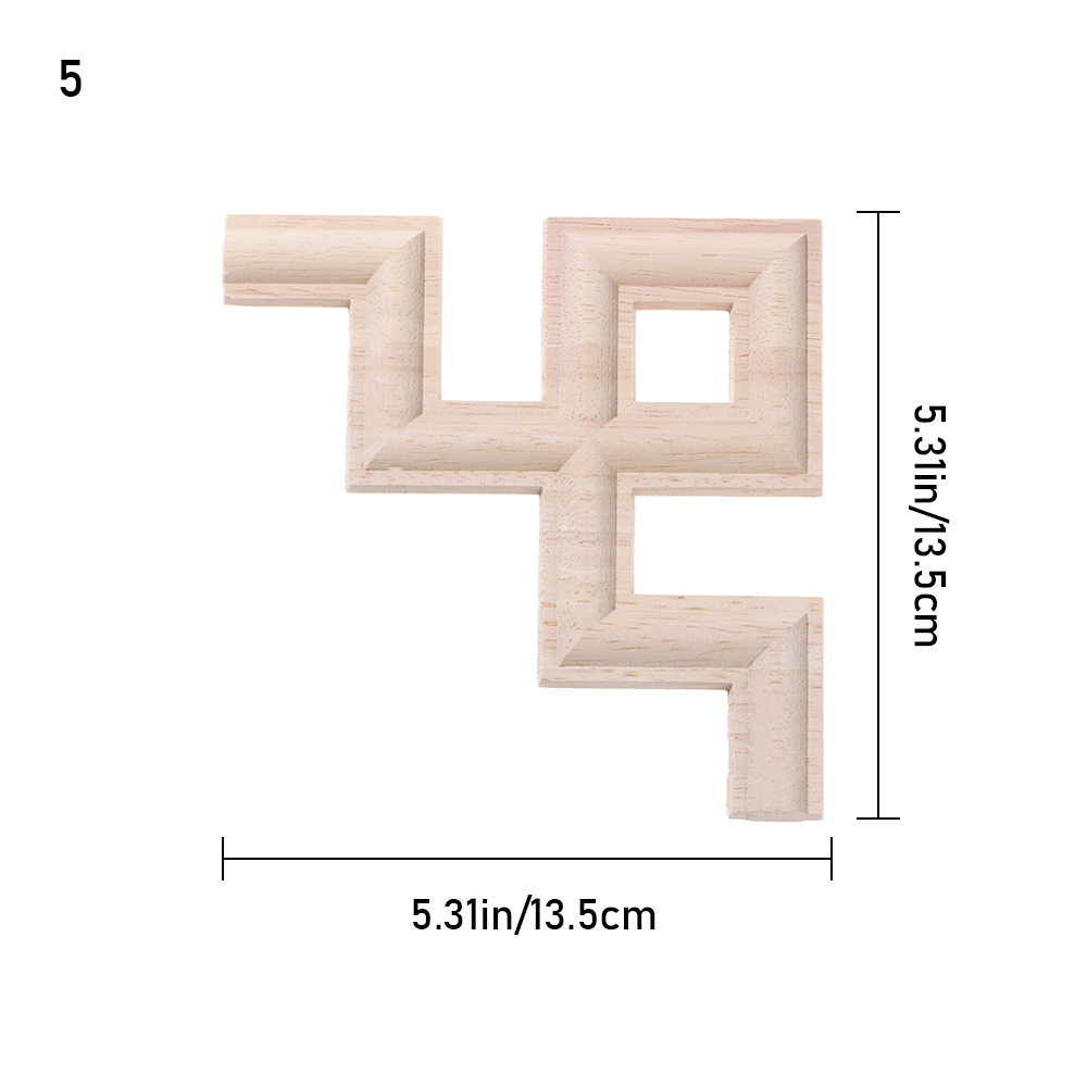 Vintage Rectangle Carving Natural Wood Appliques F... – Grandado