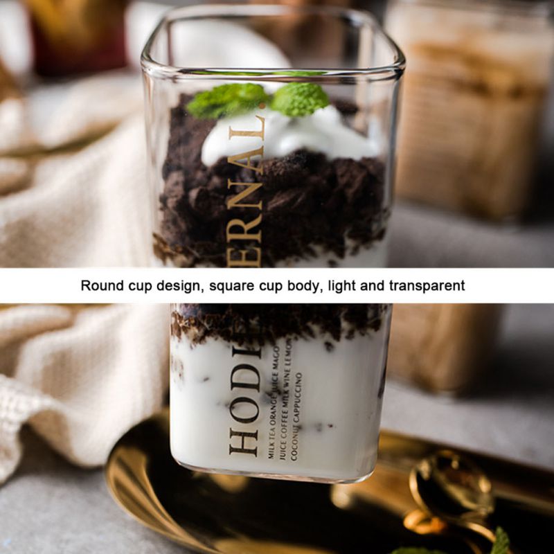 Golden Heat-resistant Square Glass Cup – Vicedeal