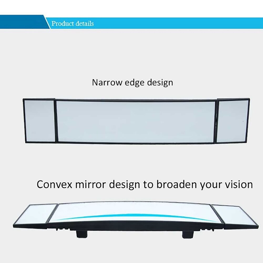 Universal Tri-Fold Curved Rearview Mirror Wide Ang... – Grandado