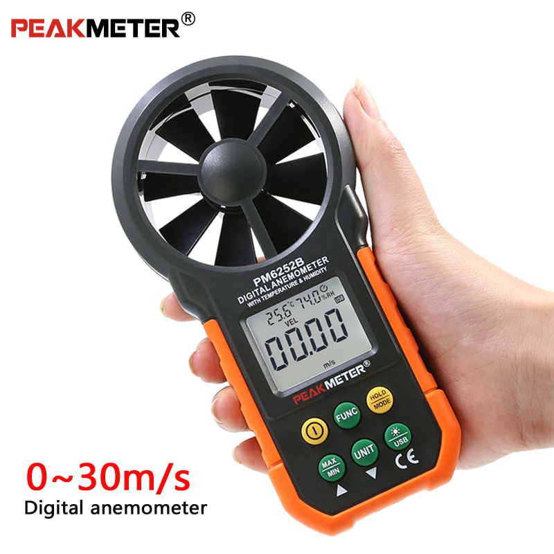 Peakmeter ms6252a ms6252b digitalt anemometer 30m... – Grandado