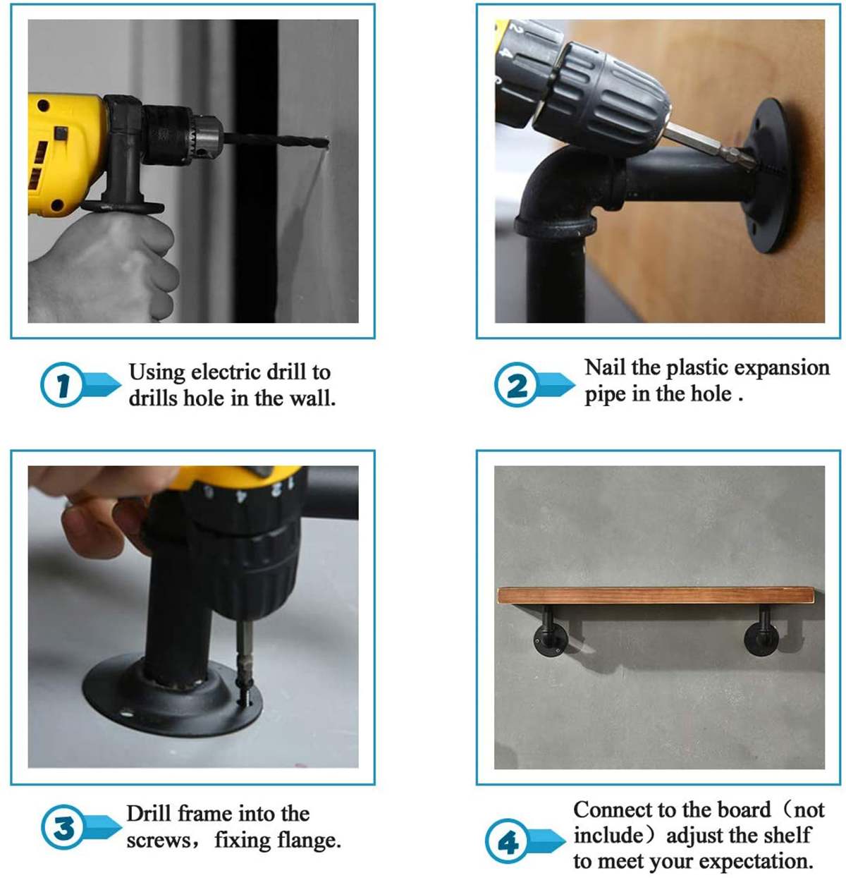 2/4 kpl 15 x 8cm putkihyllyn kannatin rauta teolli... – Grandado