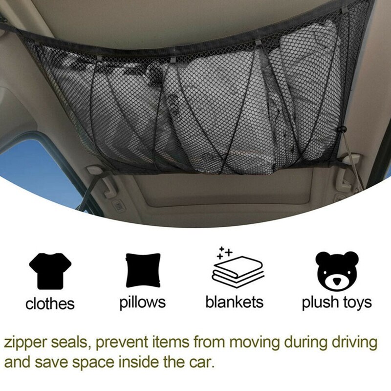 Car Roof Ceiling Cargo Net Pocket Mesh Storage Bag... – Grandado
