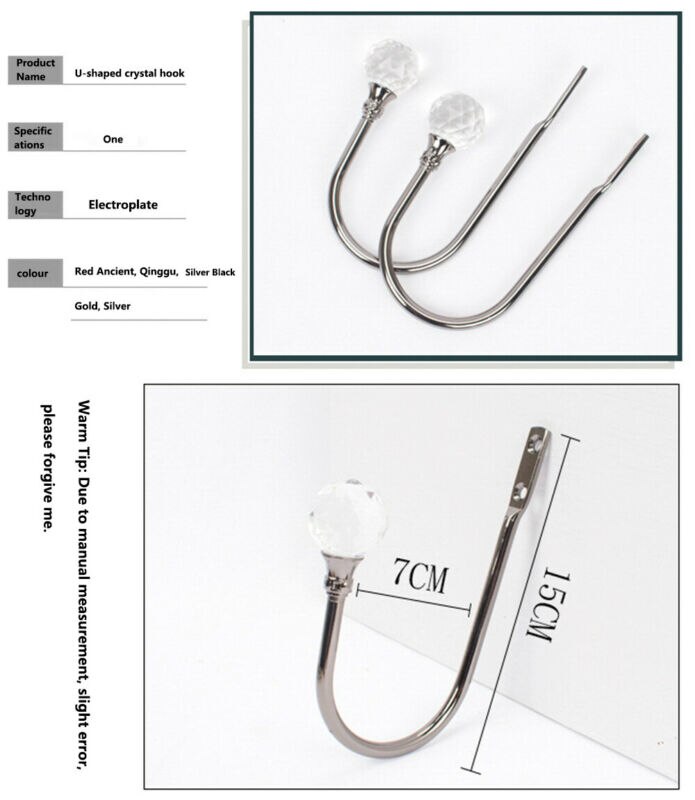 U-formet perle gardin væg krog stor krystal indend... – Grandado