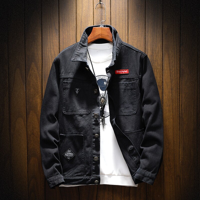 Denim teenager casual workwear jacket student men ... – Grandado