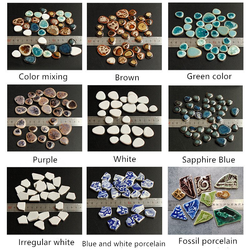100g 200gDIY Ceramic Mosaic Fragments Shaped Irreg... – Grandado