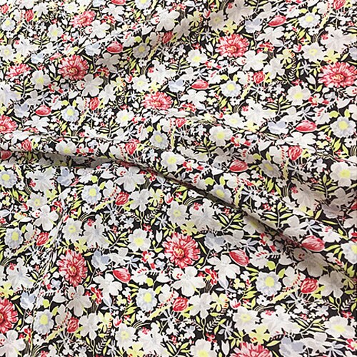 Small calico print pure silk Crepe DE chine fabric... – Grandado