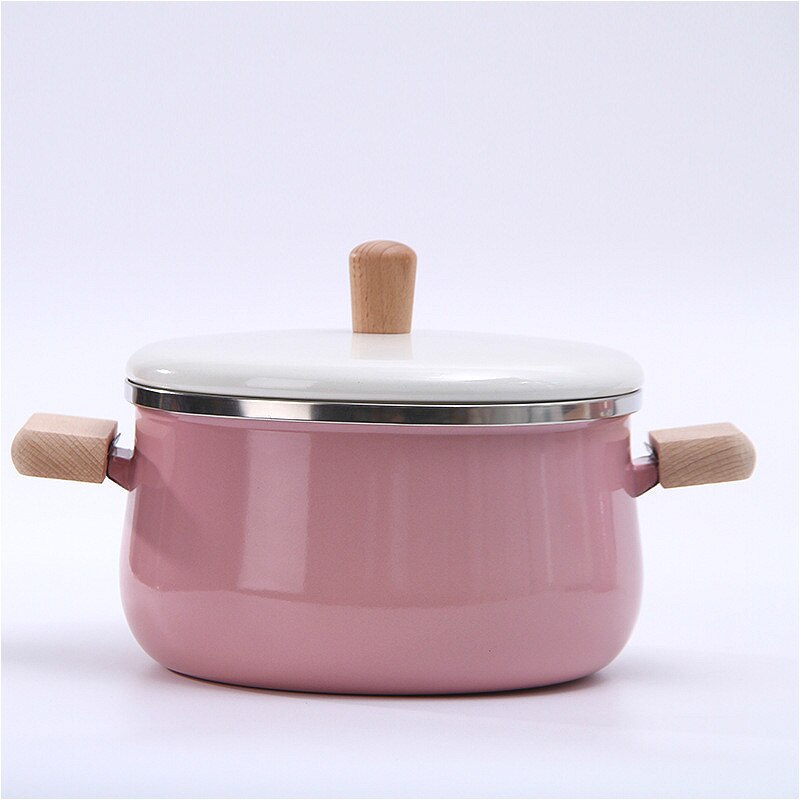 20cm 1.2mm Pink/blue thickness Enamel pot Slow coo... – Vicedeal
