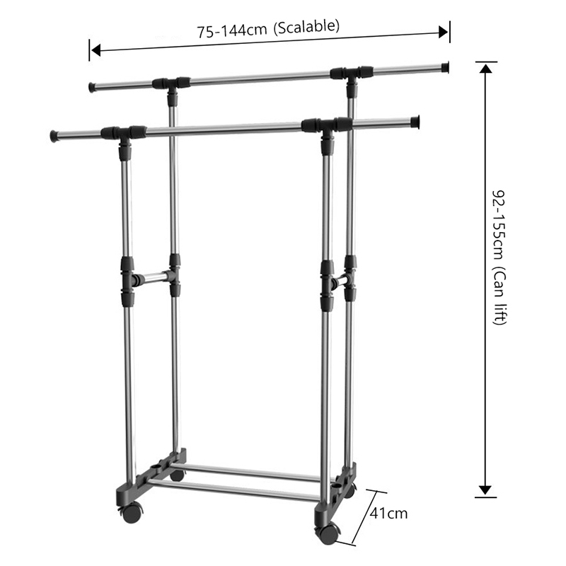 Roestvrij stalen rekken balkon verstelbare dubbele... – Vicedeal