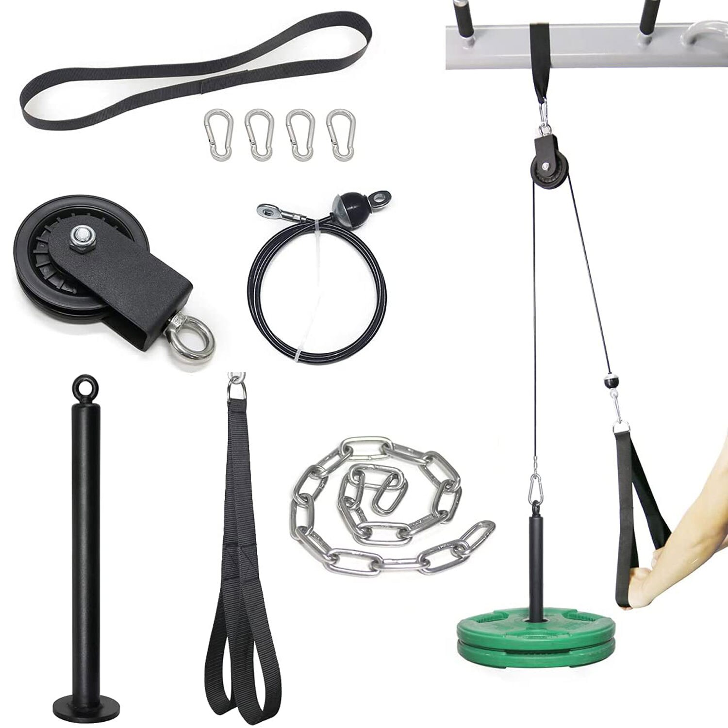 Fitness Cable Pulley System Set Home Gym Weight Tr... – Grandado