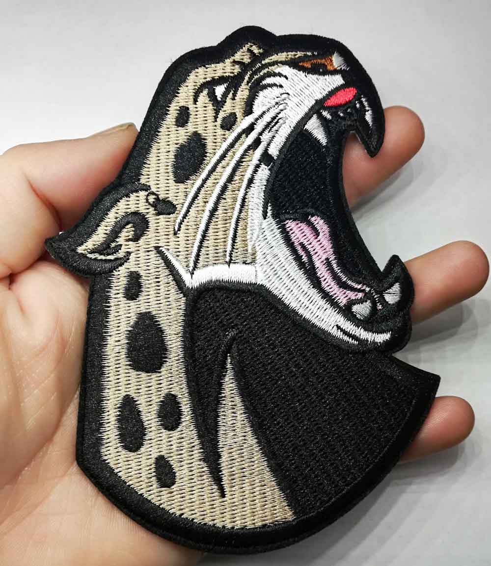 Big Size Cheetah Leopard Animal Full Embroidered I... – Vicedeal