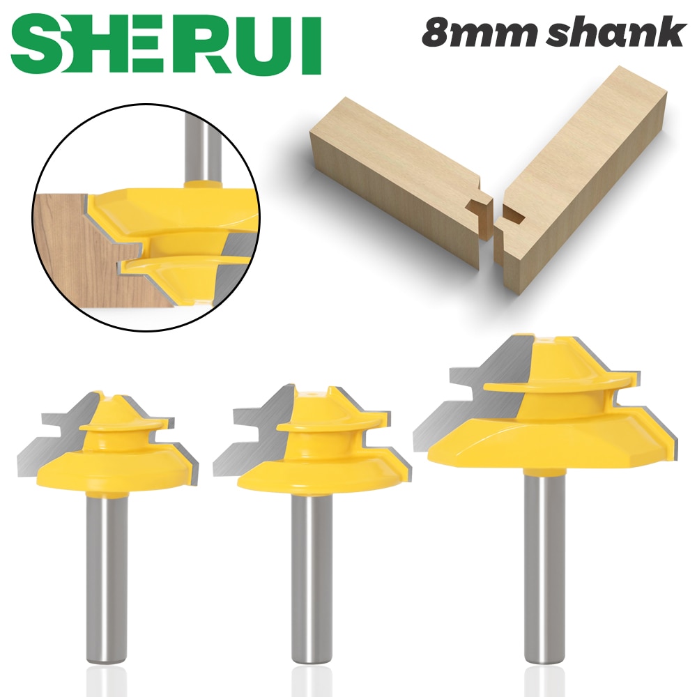 3Pc 8Mm 45 Graden Lock Mijter Router Bit Tenon Fre... – Grandado