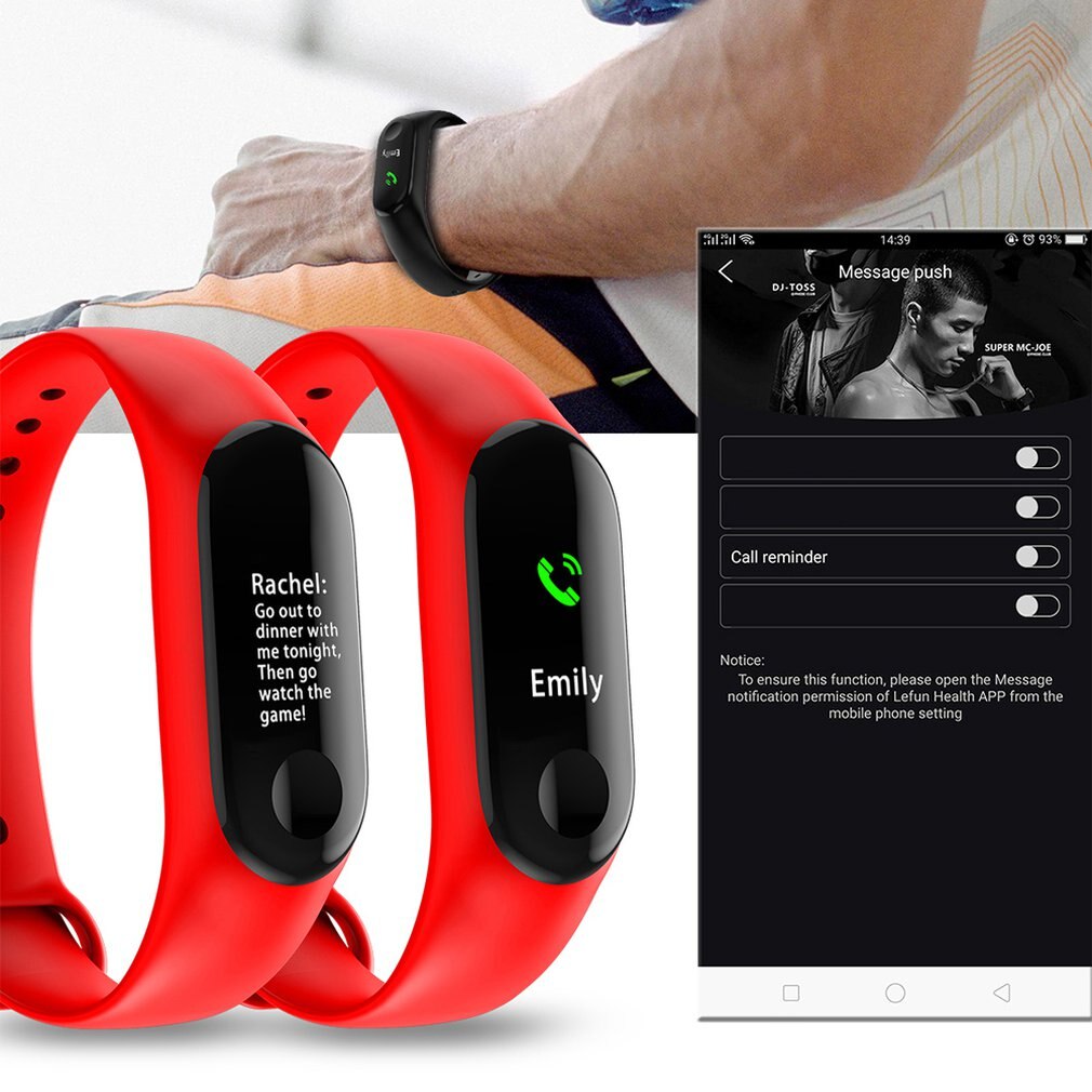 Waterproof Pedometer M3 Smart Bracelet Message Rem... – Grandado