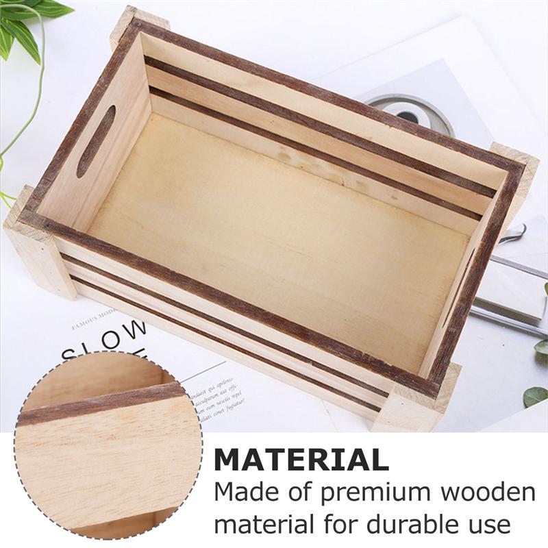 Wooden Storage Desktop Organizer Desk Box Home Decoration Wood Color ...
