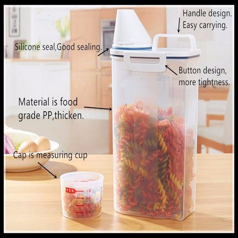 2.3L Storage Box Plastic Cereal Dispenser Storage ... – Grandado
