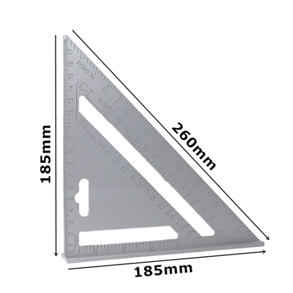 Triangle Ruler 7inch Aluminum Alloy Angle Protract... – Vicedeal