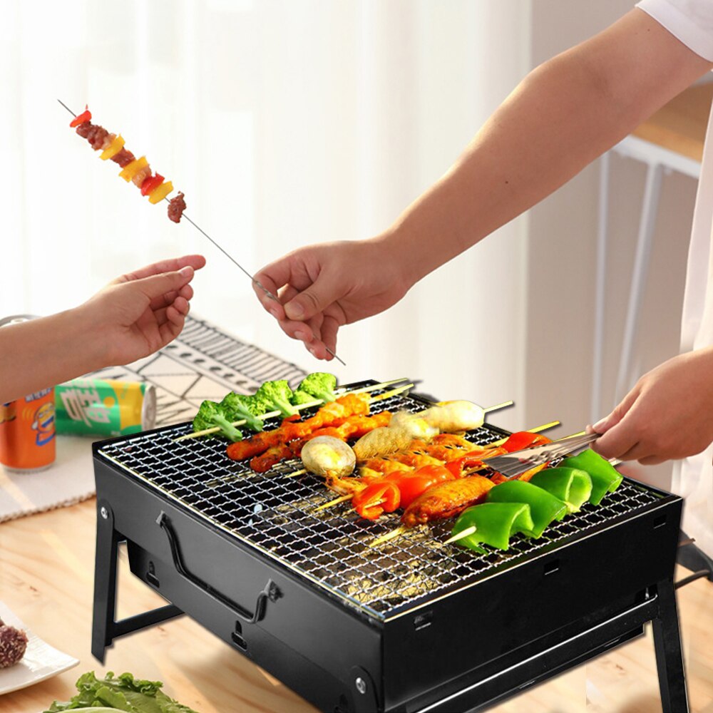 Portable Charcoal BBQ Grill Folding Barbecue Shish... – Grandado