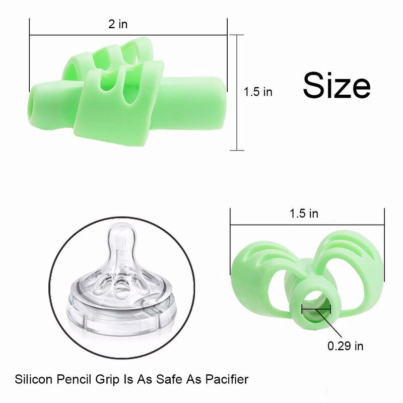 5 pcs Two-finger silicone Pen Grips Five colors mi... – Grandado