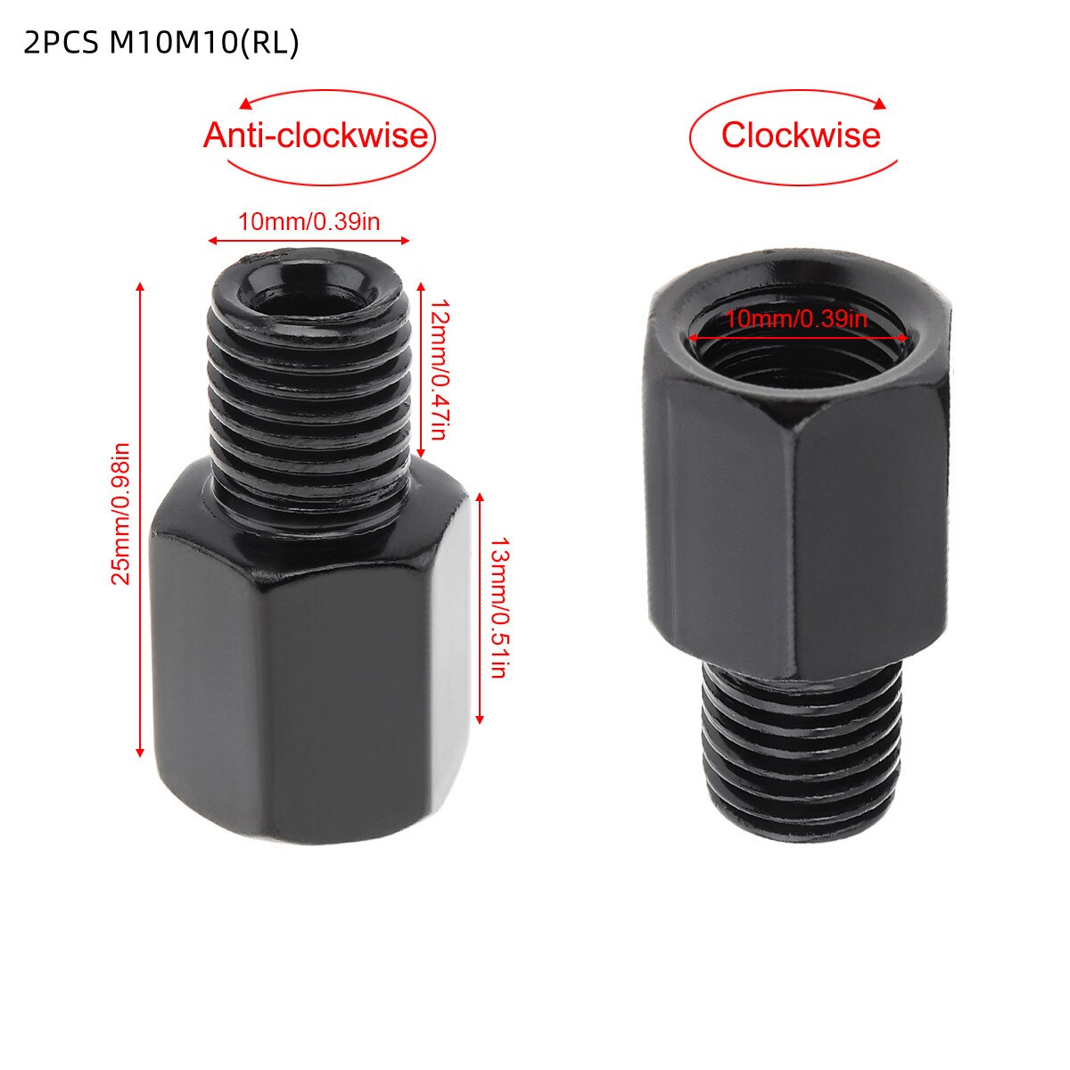 2Stck Spiegel Adapter M8 M10 8mm 10mm Universal- S... – Grandado