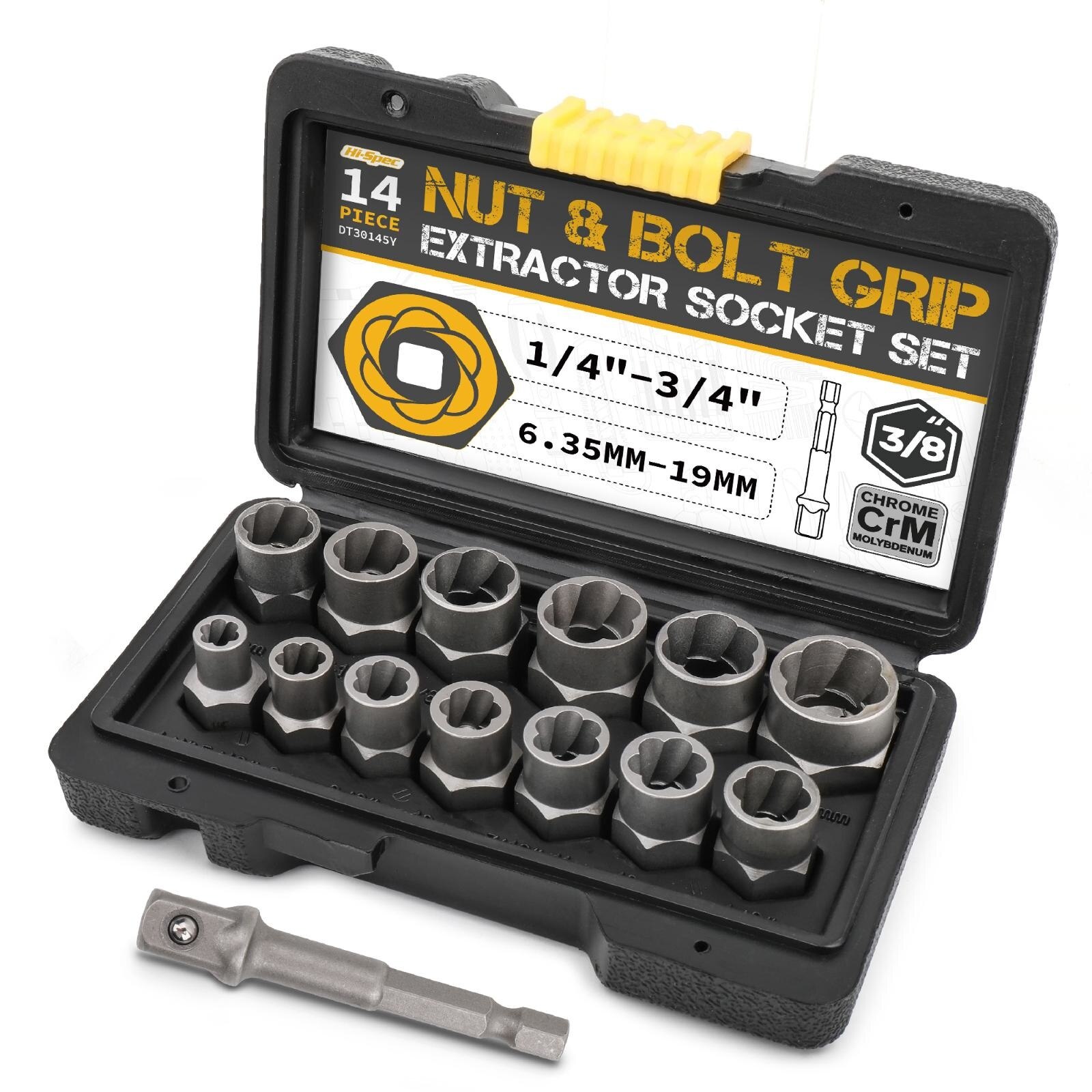 Hi-Spec 14pc Extraction Socket Set, Impact Bolt Nu... – Grandado