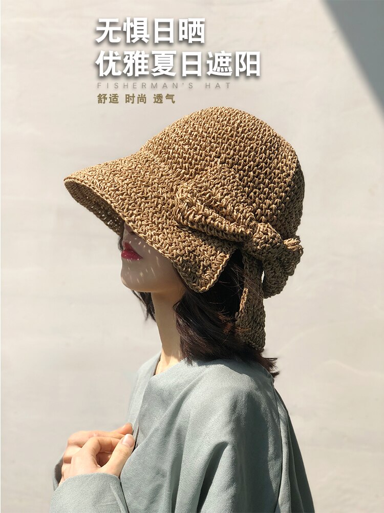 Summer sun hat shading the seaside beach hat wide ... – Vicedeal