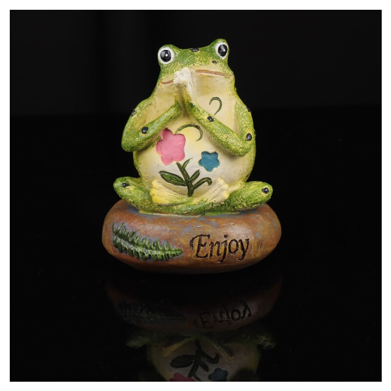 Cute Yoga Frogs Statue Decorative Sitting Frog Out... – Grandado