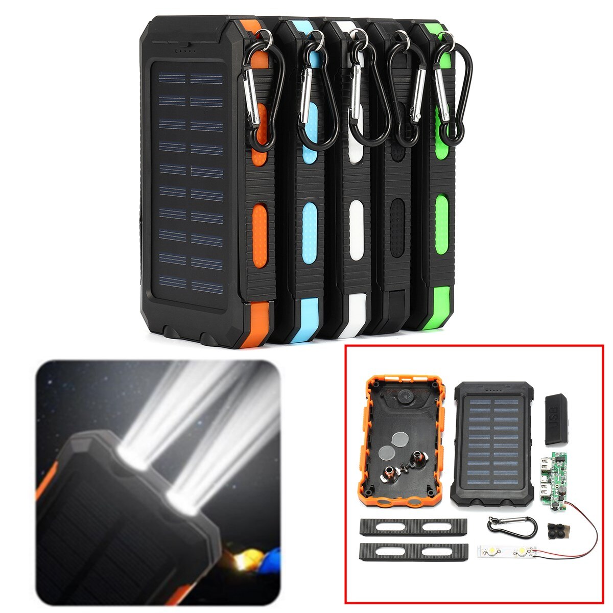 20000mAh Dual USB DIY Solar Powered Bank Case Kit ... – Vicedeal