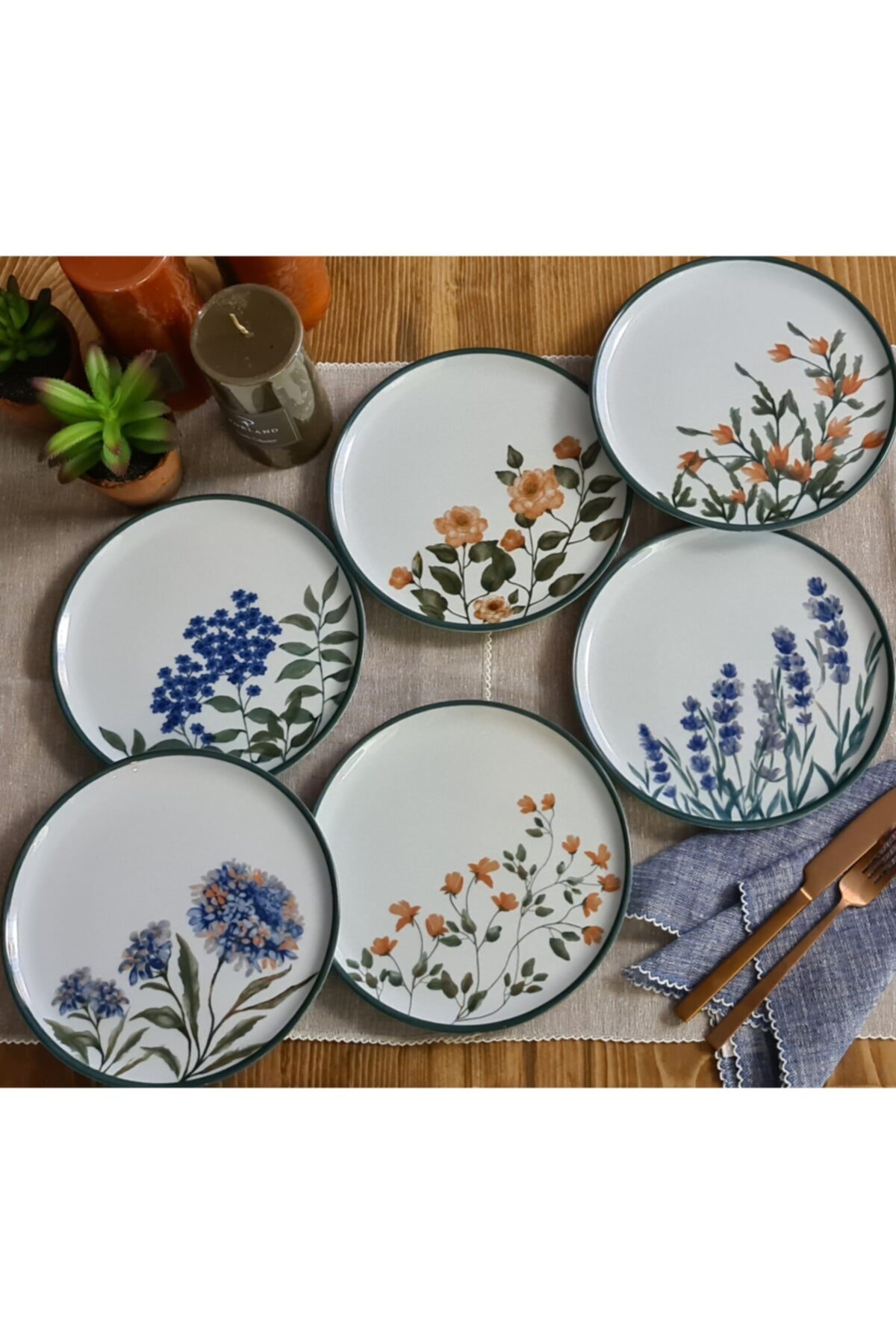 Porland Flower Garden Dish Platter Crockery 6 pcs – Grandado