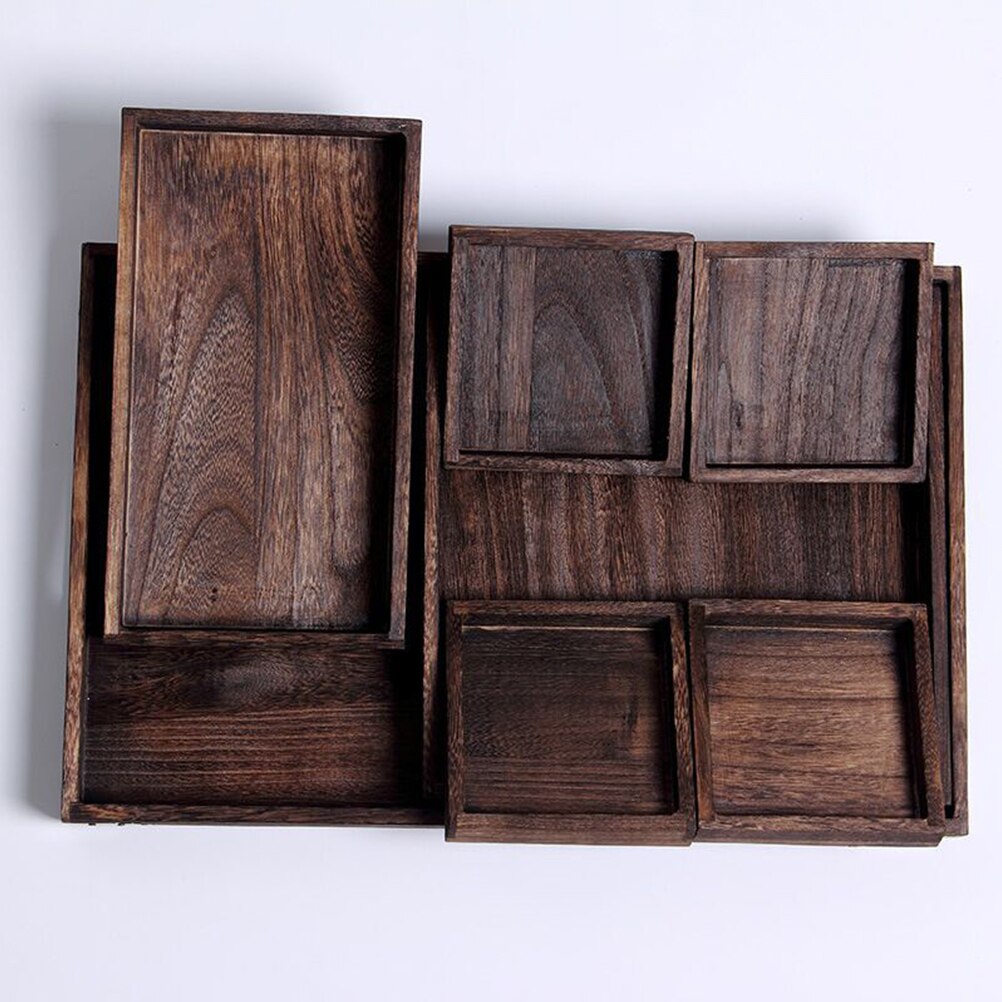 1Pc Retro Hout Thee Dienblad Rechthoekige Schotel ... – Grandado