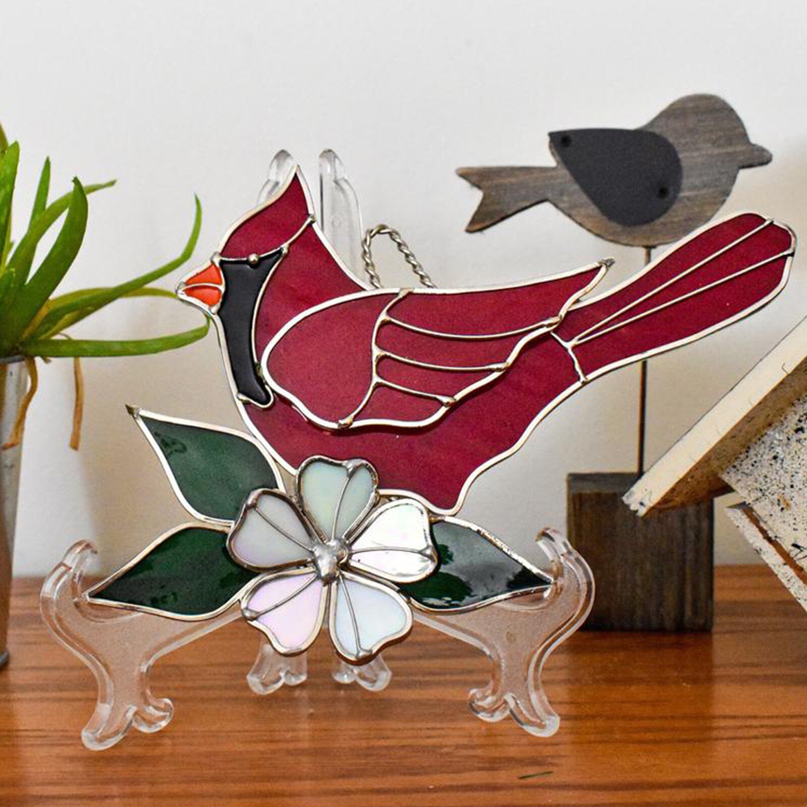 Mini Stained Bird Glass Window Hangings Acrylic Wa... – Grandado