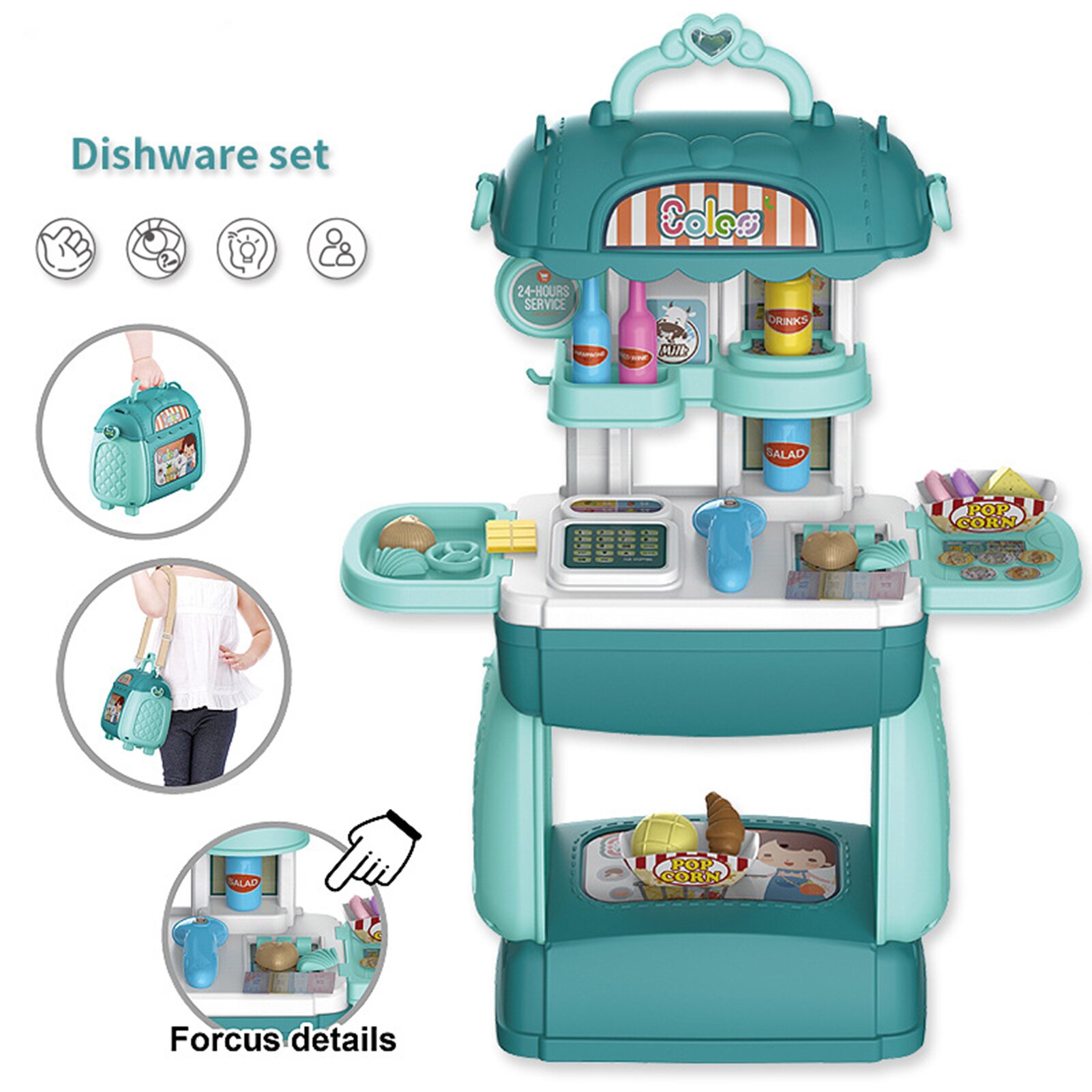 Simulation Supermarket Shopping Toys with Suitcase... – Grandado