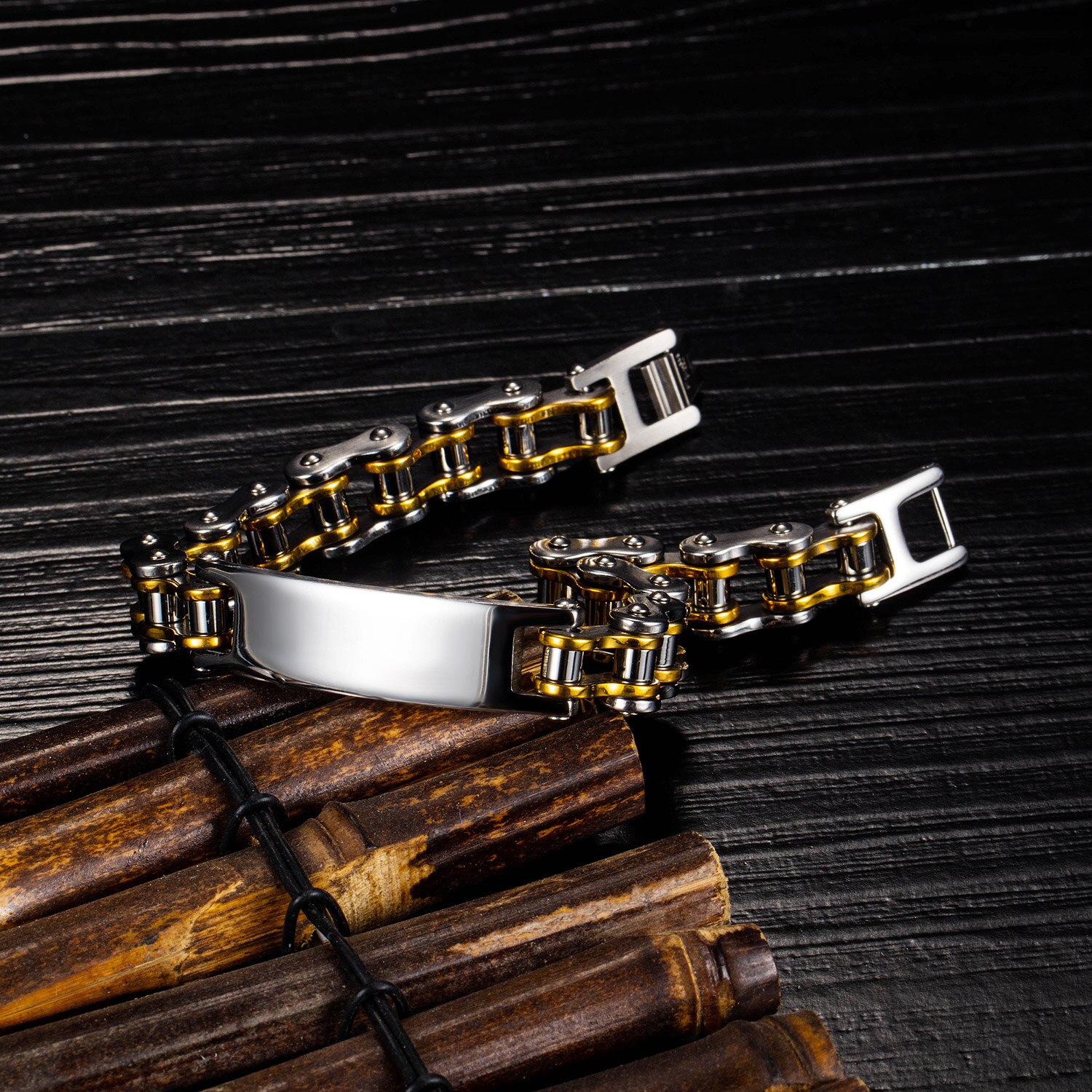 JHSL Male Men Statement Biker Chain Bracelets Bang... – Grandado